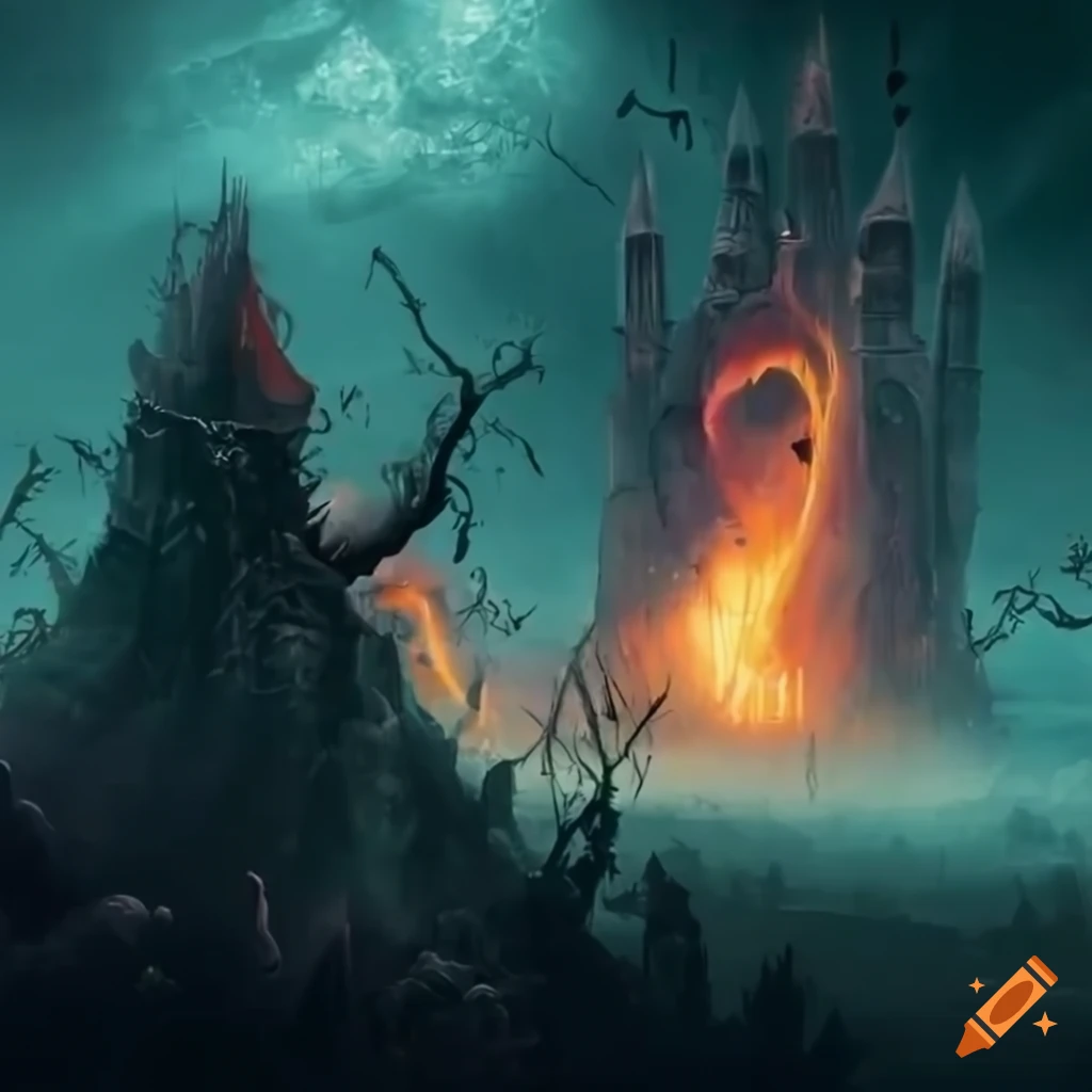 Fairytale illustration of an apocalyptic world on Craiyon