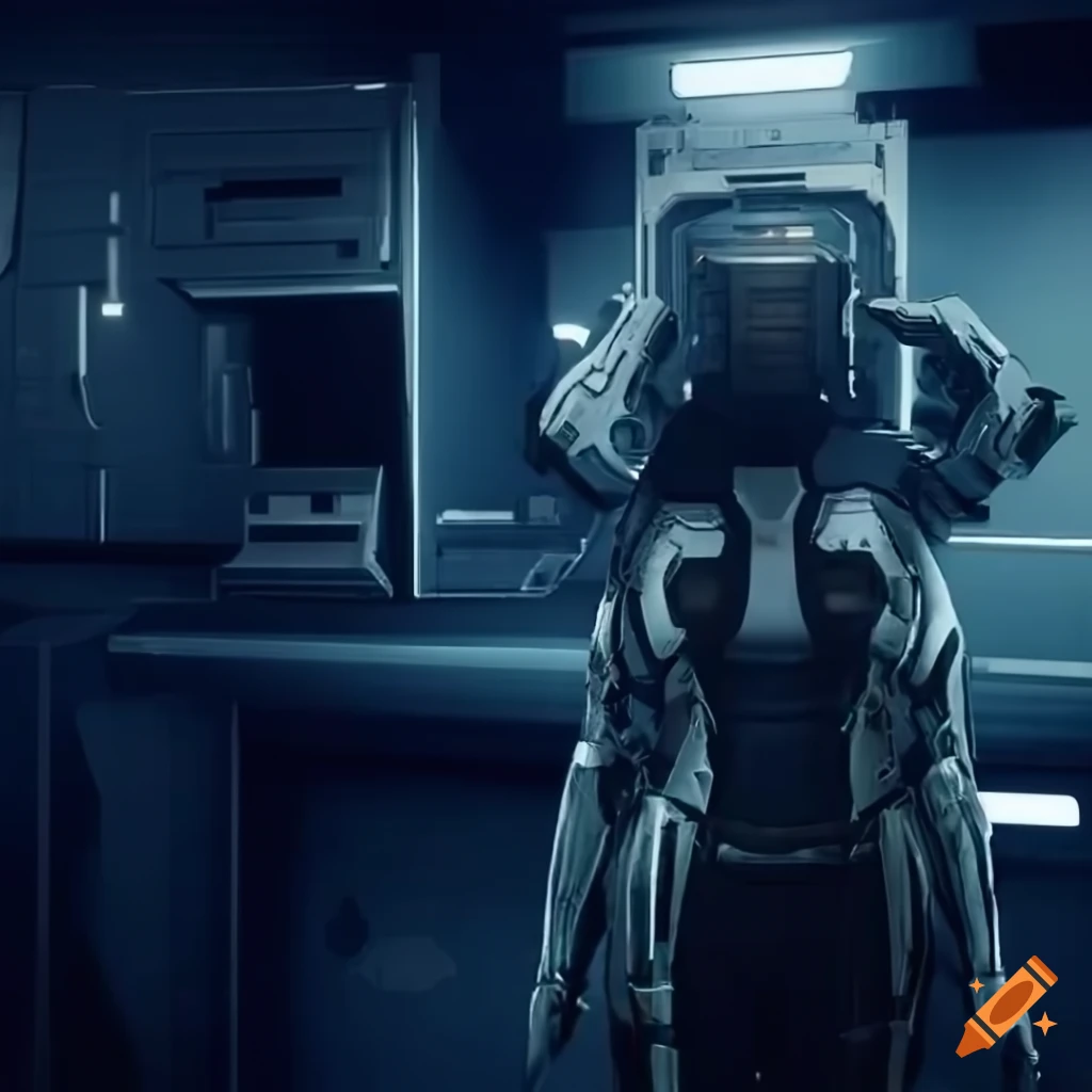 Asian woman in high-tech suit in a laboratory on Craiyon