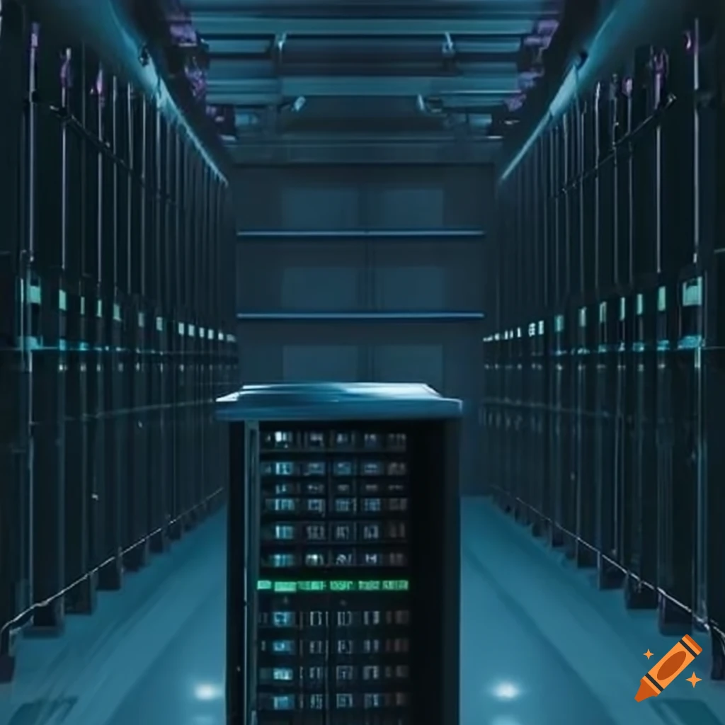 Empty server room on Craiyon