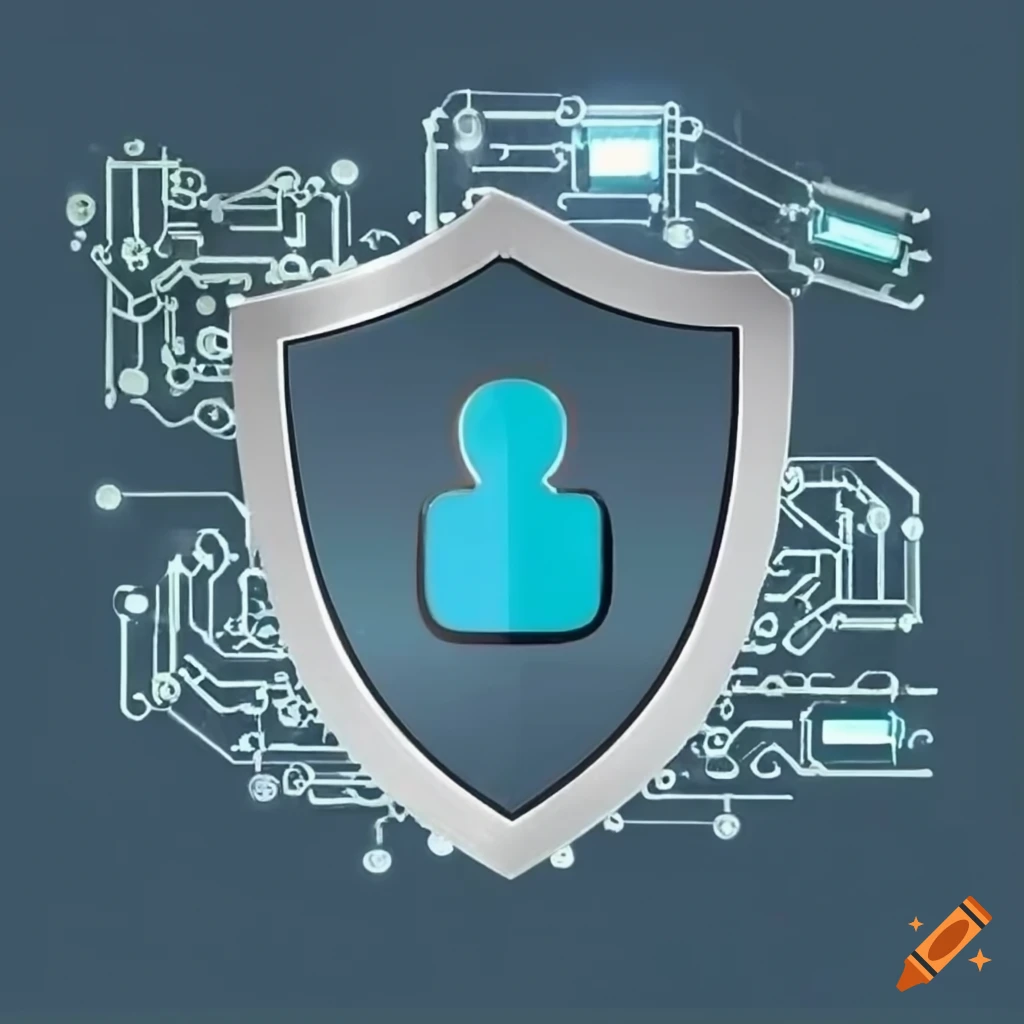 Shield with circuit patterns for security on Craiyon