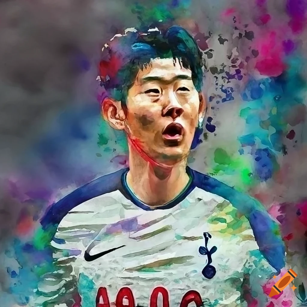 Colourful portrait of Son Heung-min on Craiyon