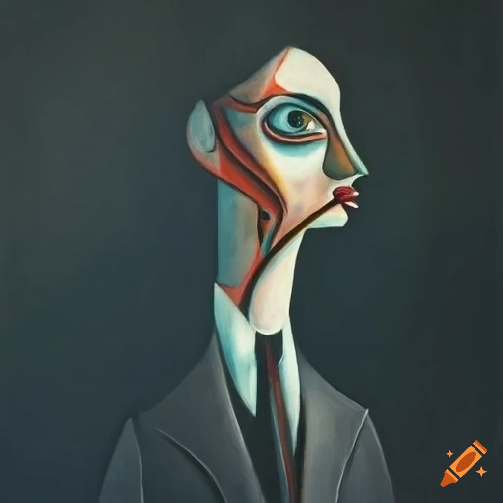 Surrealist man in a suit artwork