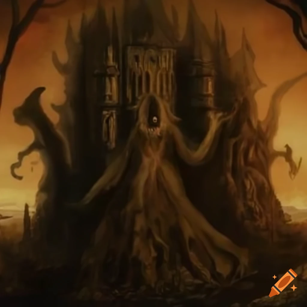 Sinister lord ruling over a nightmarish realm on Craiyon