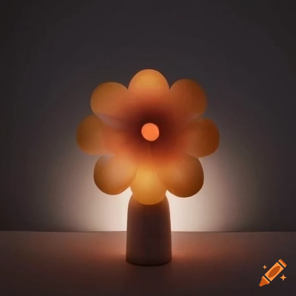Flower-shaped table lamp on Craiyon