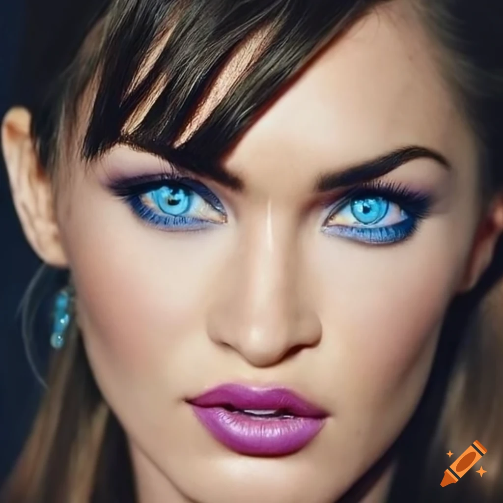 Portrait of megan fox with captivating blue eyes