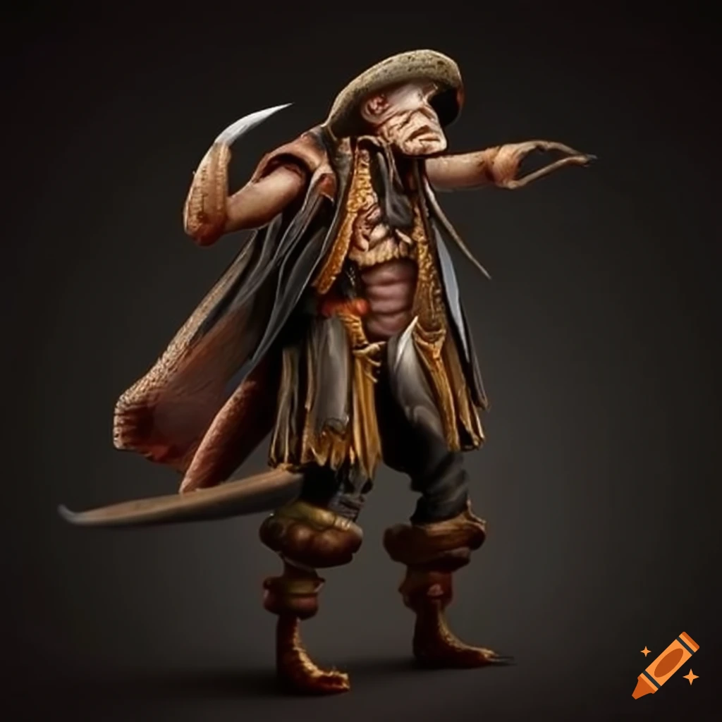 Cyberpunk pirate with futuristic flintlock weapon on Craiyon