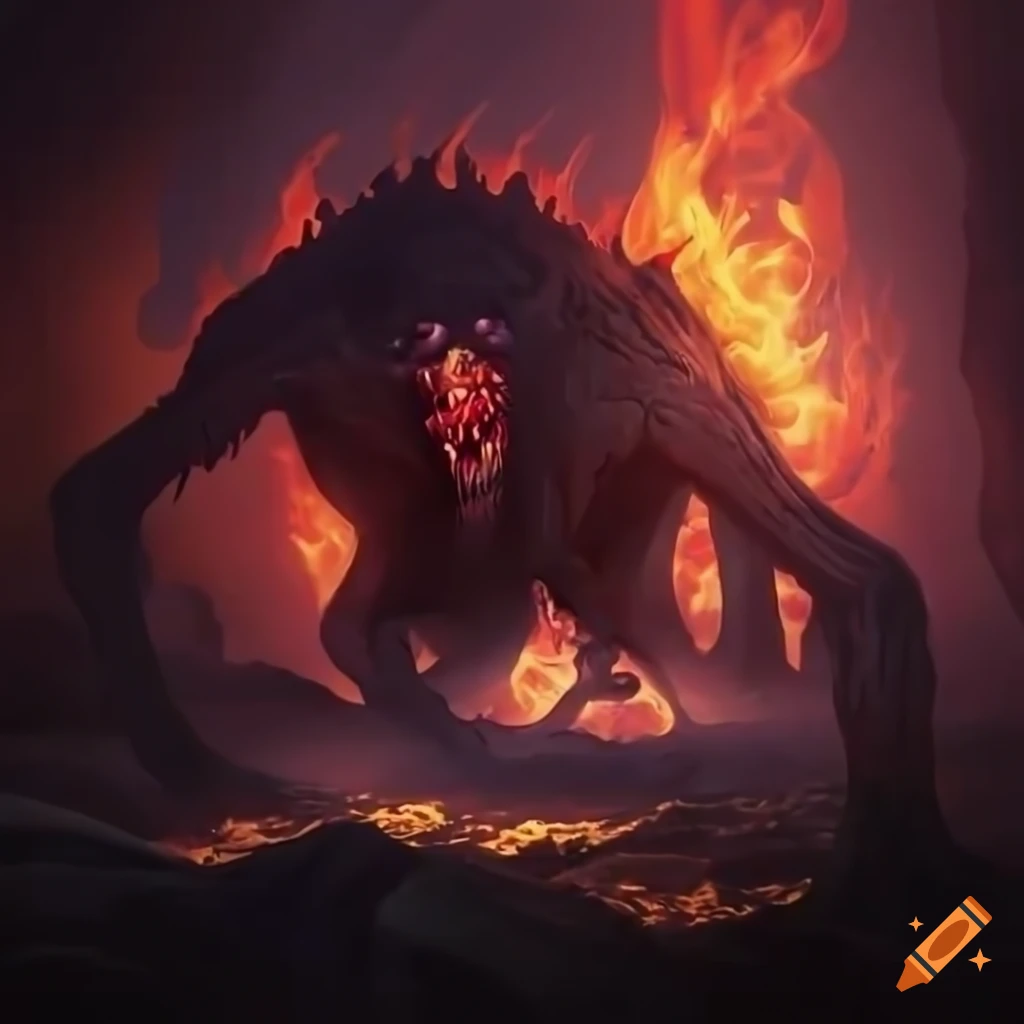 Menacing eldrazi creature in a red and grey fantasy landscape on Craiyon