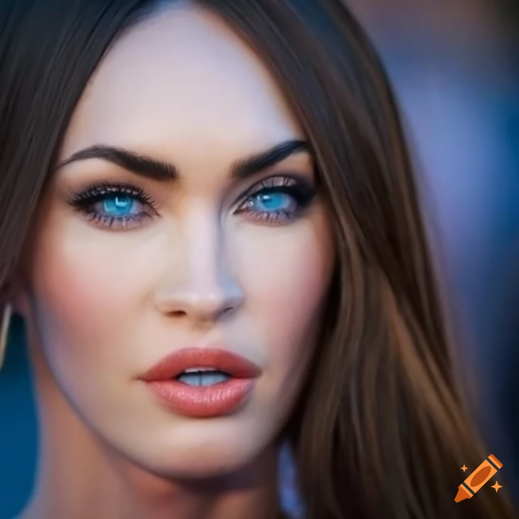 Portrait of a beautiful woman with blue eyes and dark hair on Craiyon