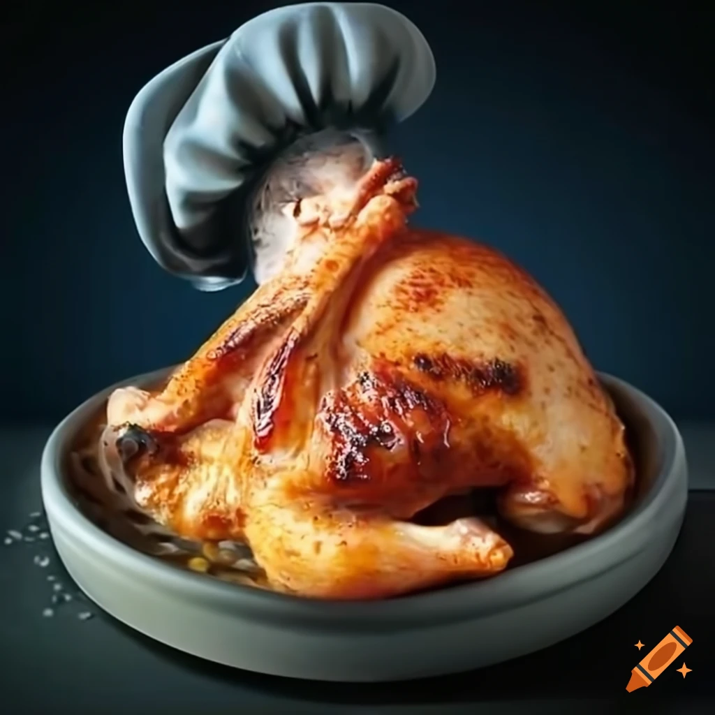 Chef cooking a chicken dish on Craiyon