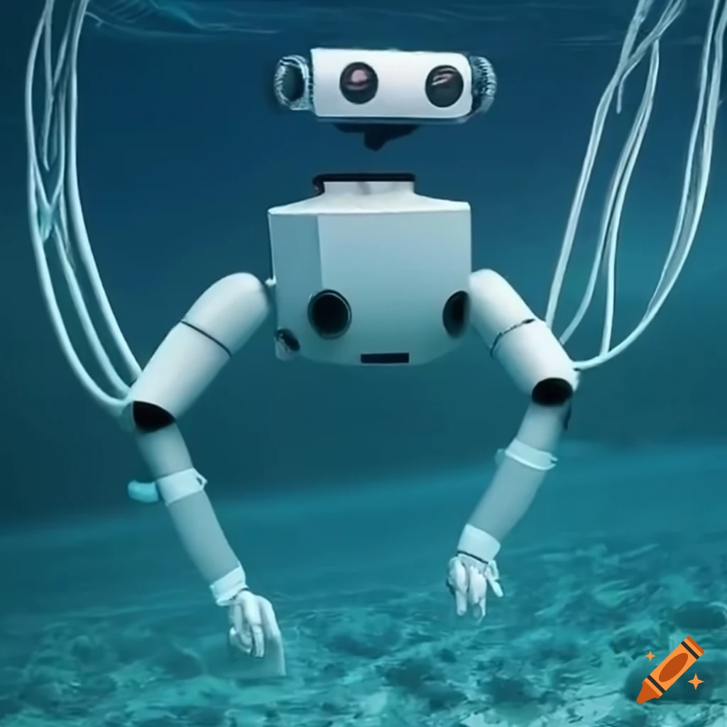 Underwater cable robot with lights and music on Craiyon