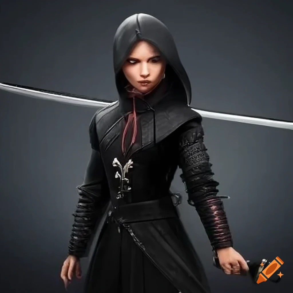 Fierce sokovian assassin wielding a katana on Craiyon