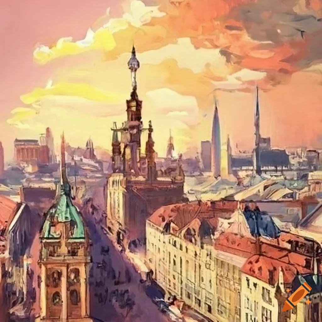 Detailed Berlin cityscape in Sorolla's style on Craiyon