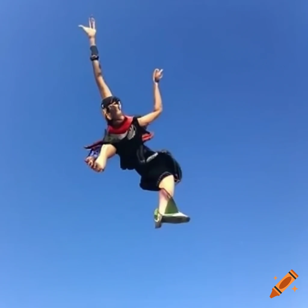 Image of a thrilling freefall experience on Craiyon