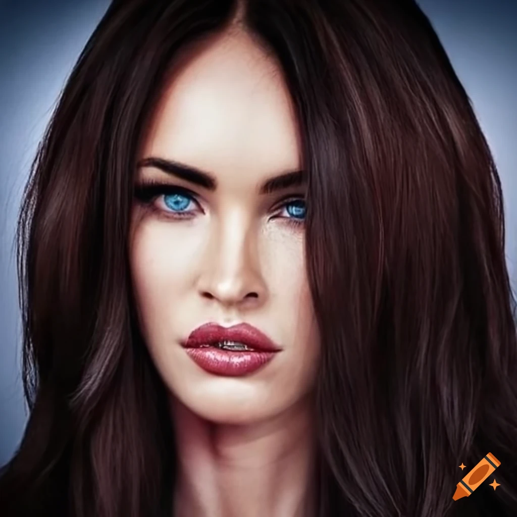 Portrait of megan fox with captivating blue eyes