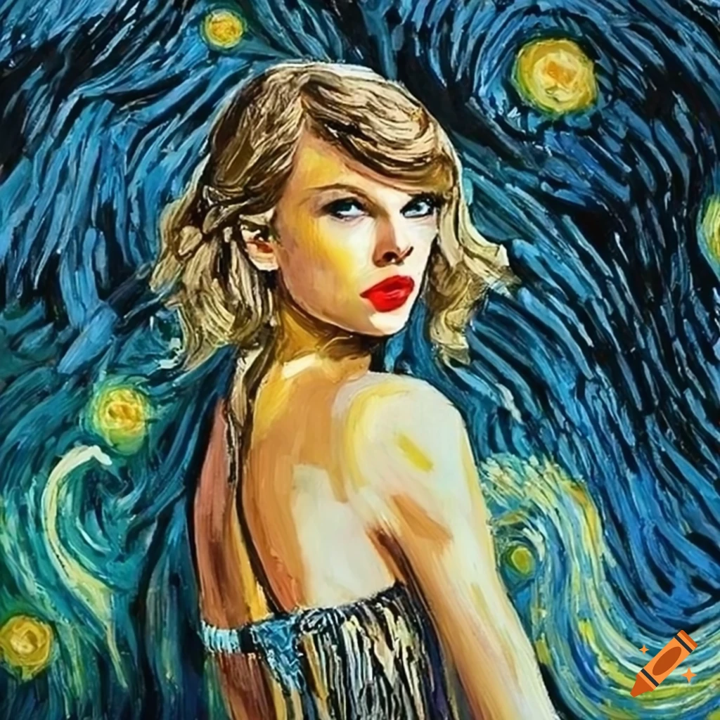Painting of Taylor Swift in Van Gogh style on Craiyon