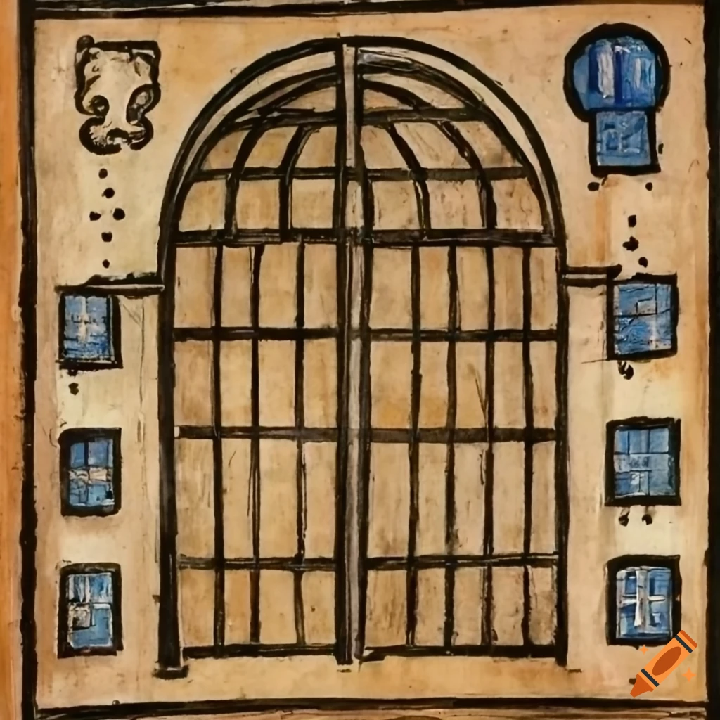 Medieval illustration of a castle prison interior on Craiyon