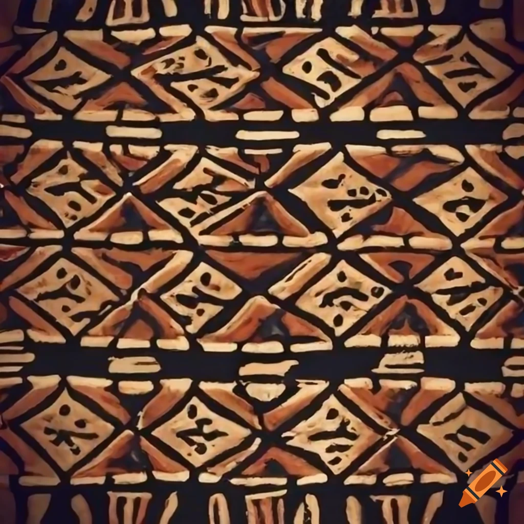 Simple african-inspired pattern in solid colors on Craiyon