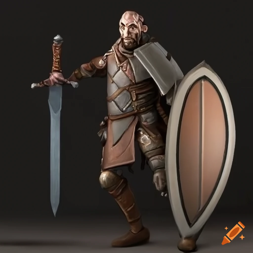 Fantasy DnD figure with sword and shield on Craiyon