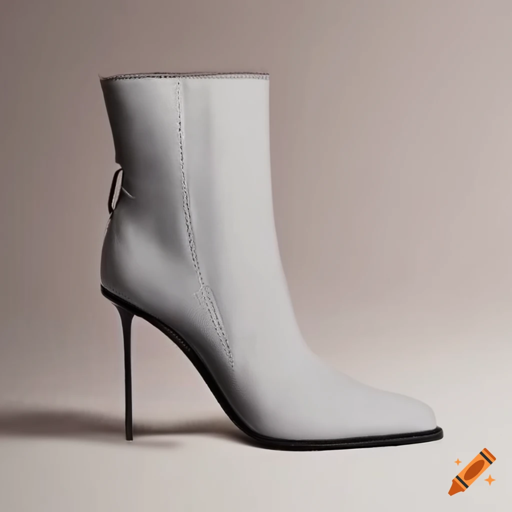 Luxury light grey and black boots for sophisticated looks on Craiyon