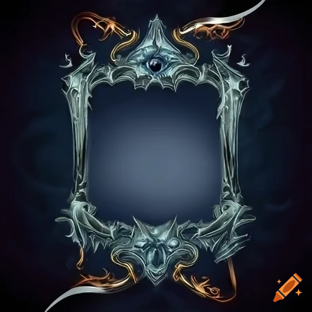 Metallic border design for a fantasy game card on Craiyon