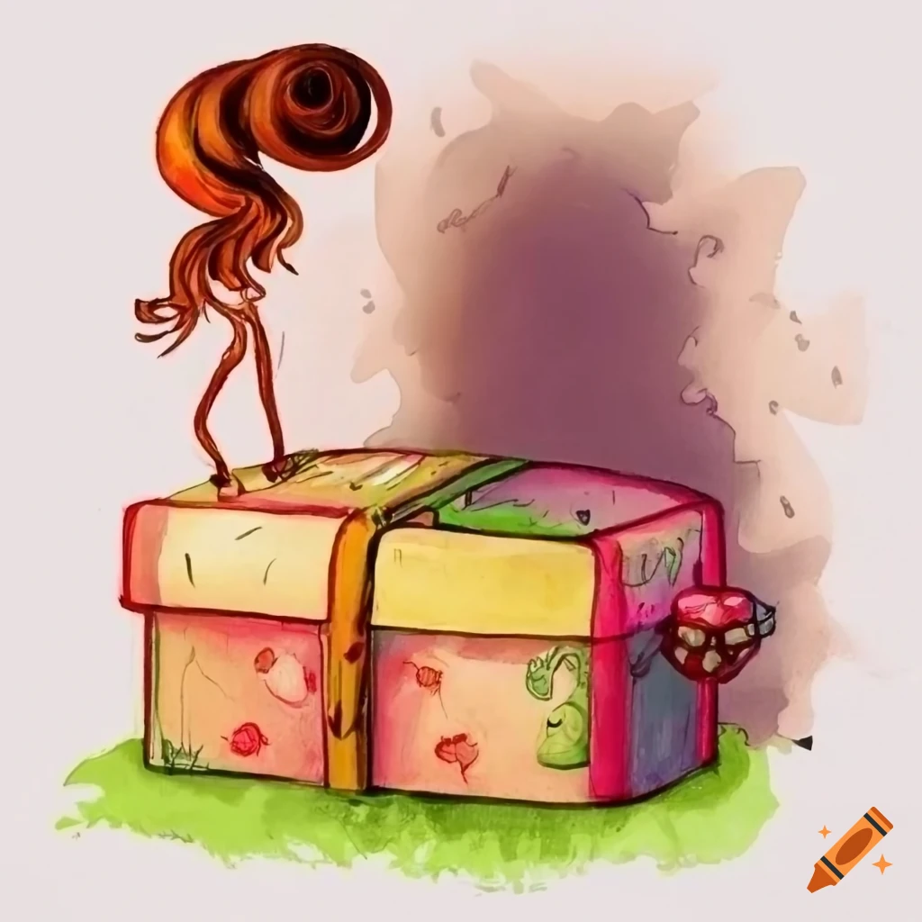 Hand-drawn illustration of a kindness box on Craiyon