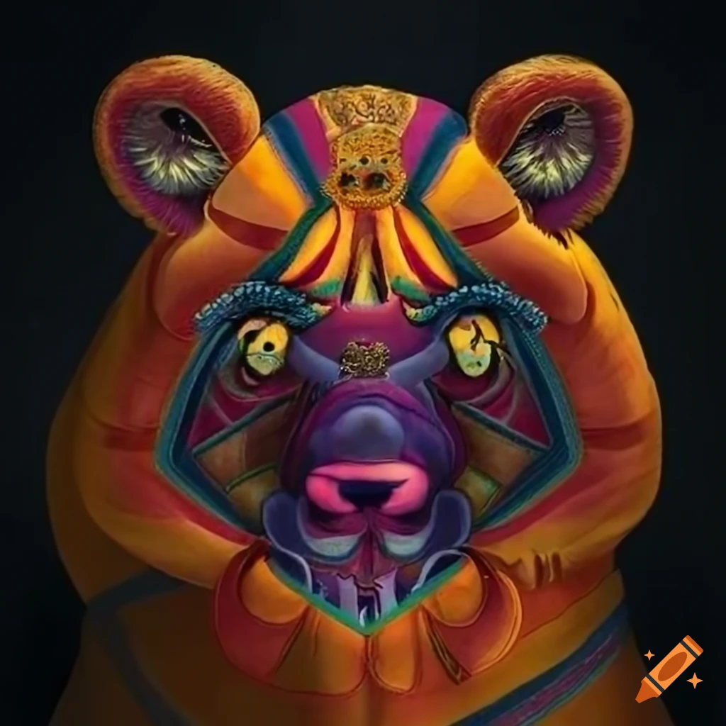 Conqueror winnie the pooh bear character on Craiyon