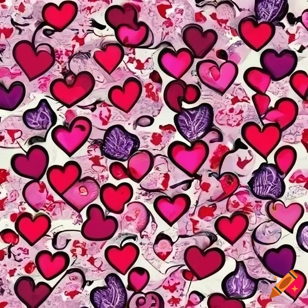 Various heart patterns with symbolic meanings