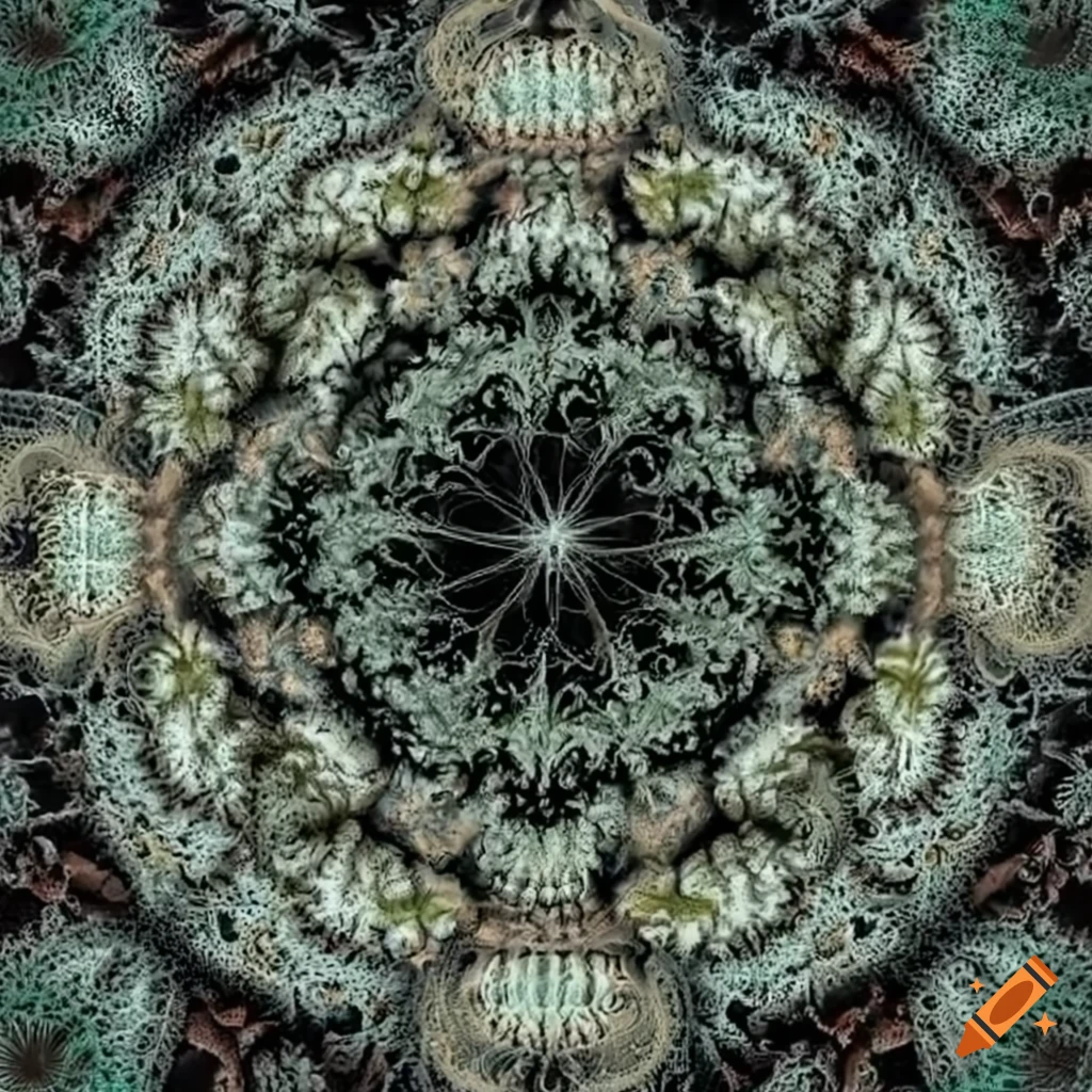 Abstract fractal art in haeckel style