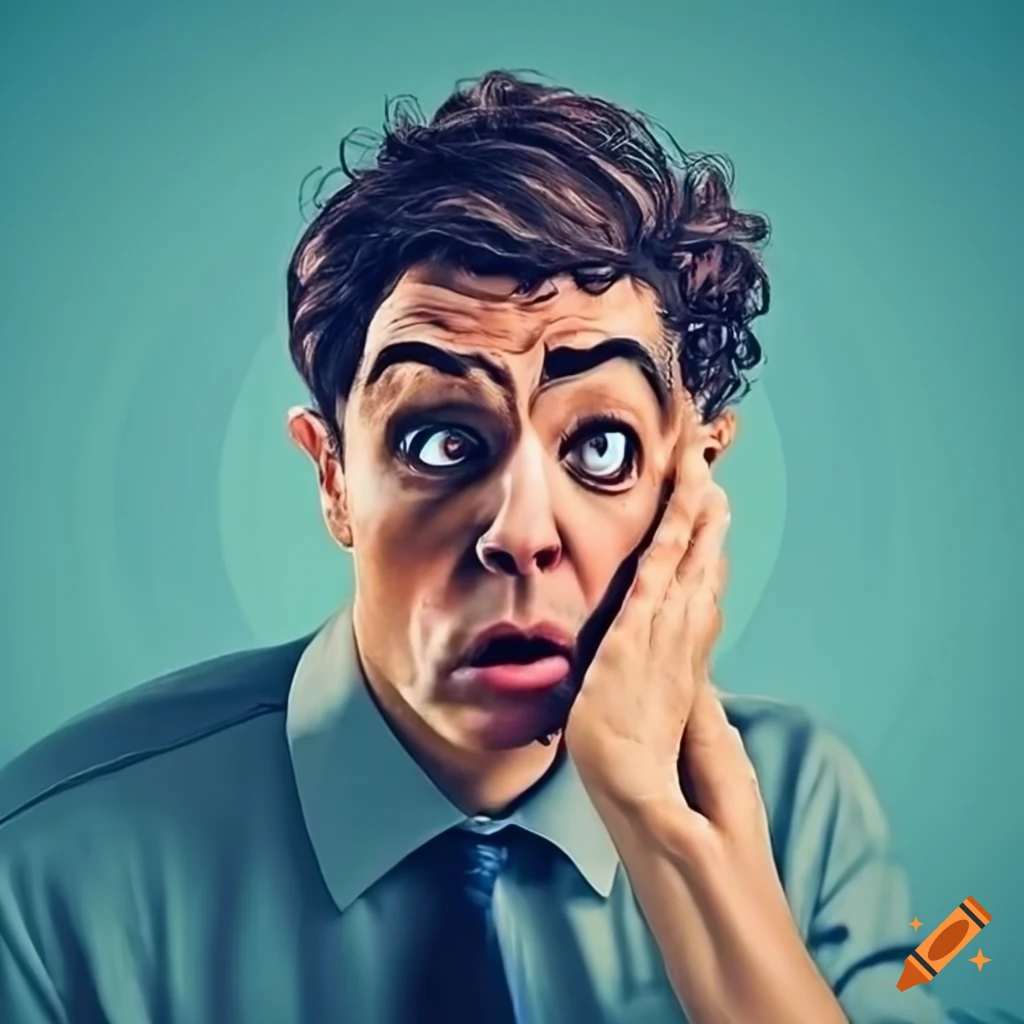 Portrait of a confused man on Craiyon