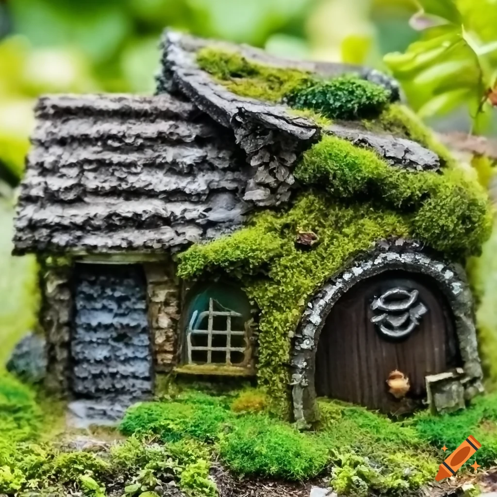 Photo of a mossy witch's house miniature