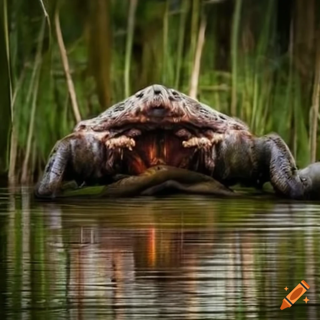 Photo of a swamp creature being evicted on Craiyon