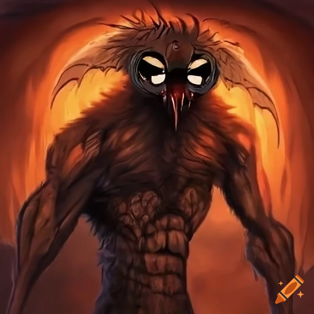 Artistic representation of the mothman on Craiyon