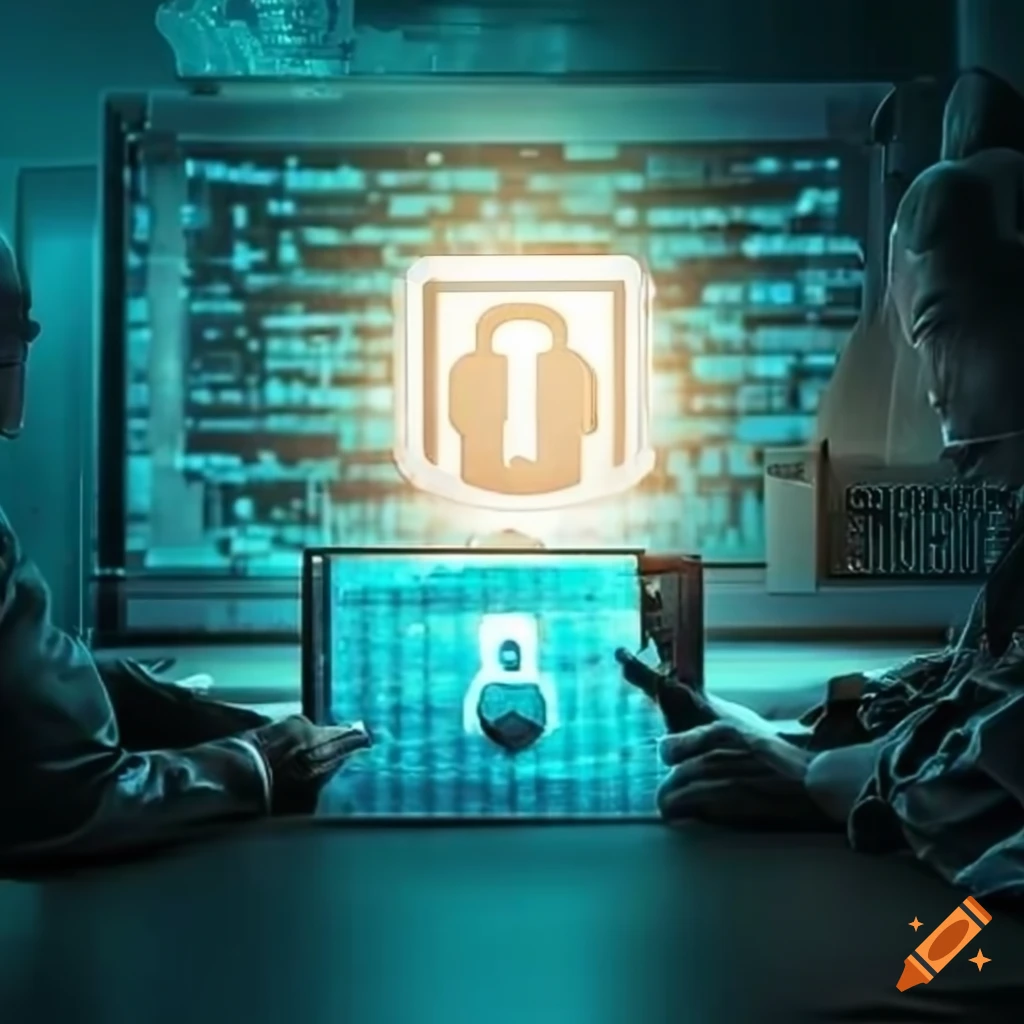 Illustration of cyber security defense on Craiyon