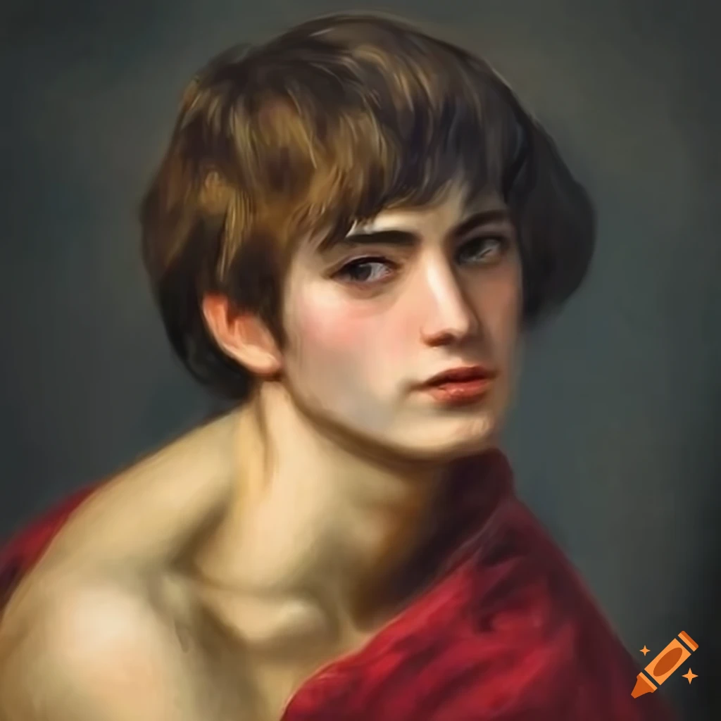 Classic greek painting of a confident and mighty male god on Craiyon