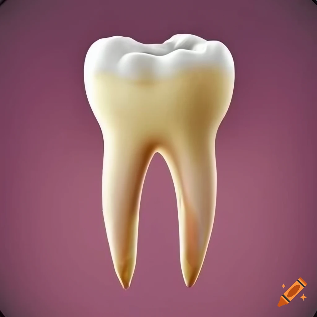 Illustration of a decayed wisdom tooth on Craiyon