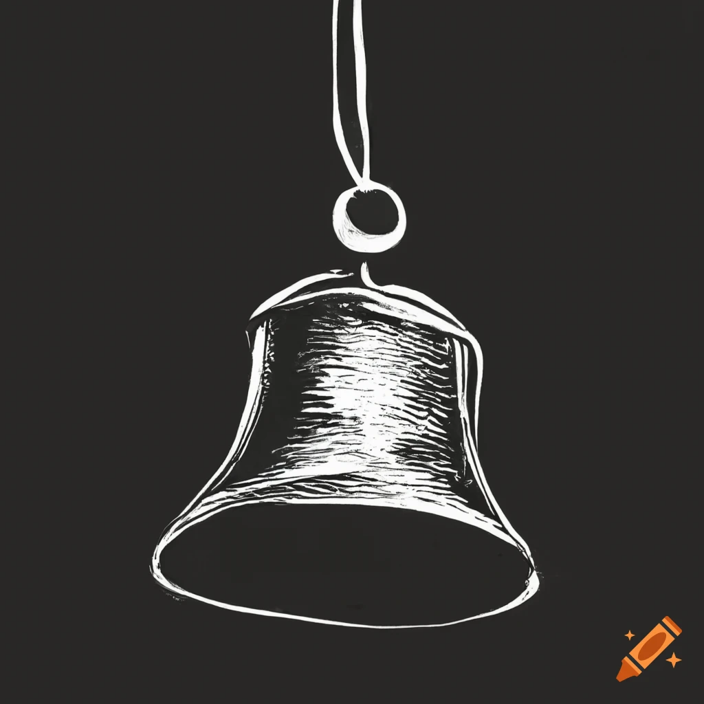 Black and white sketch of jingle bells