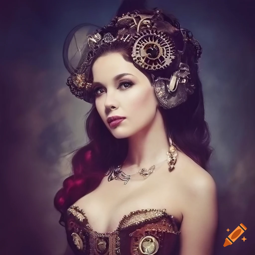 Portrait of a stylish steampunk goddess on Craiyon