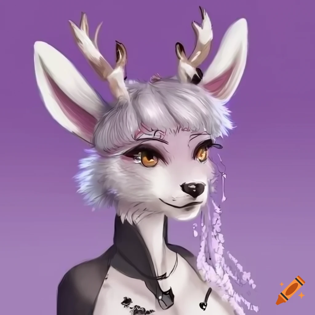 Art of a female deer character with lavender fur