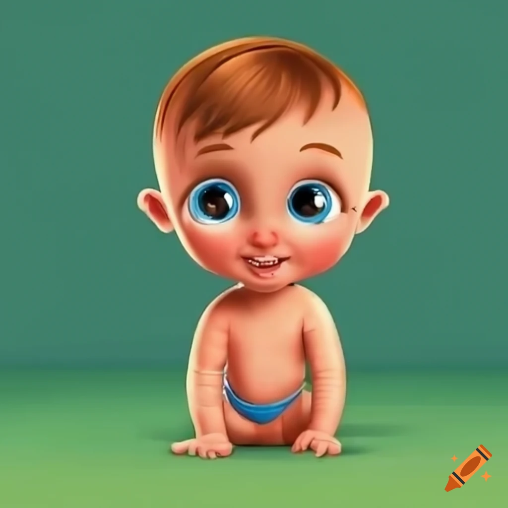 Cute cartoon baby illustration