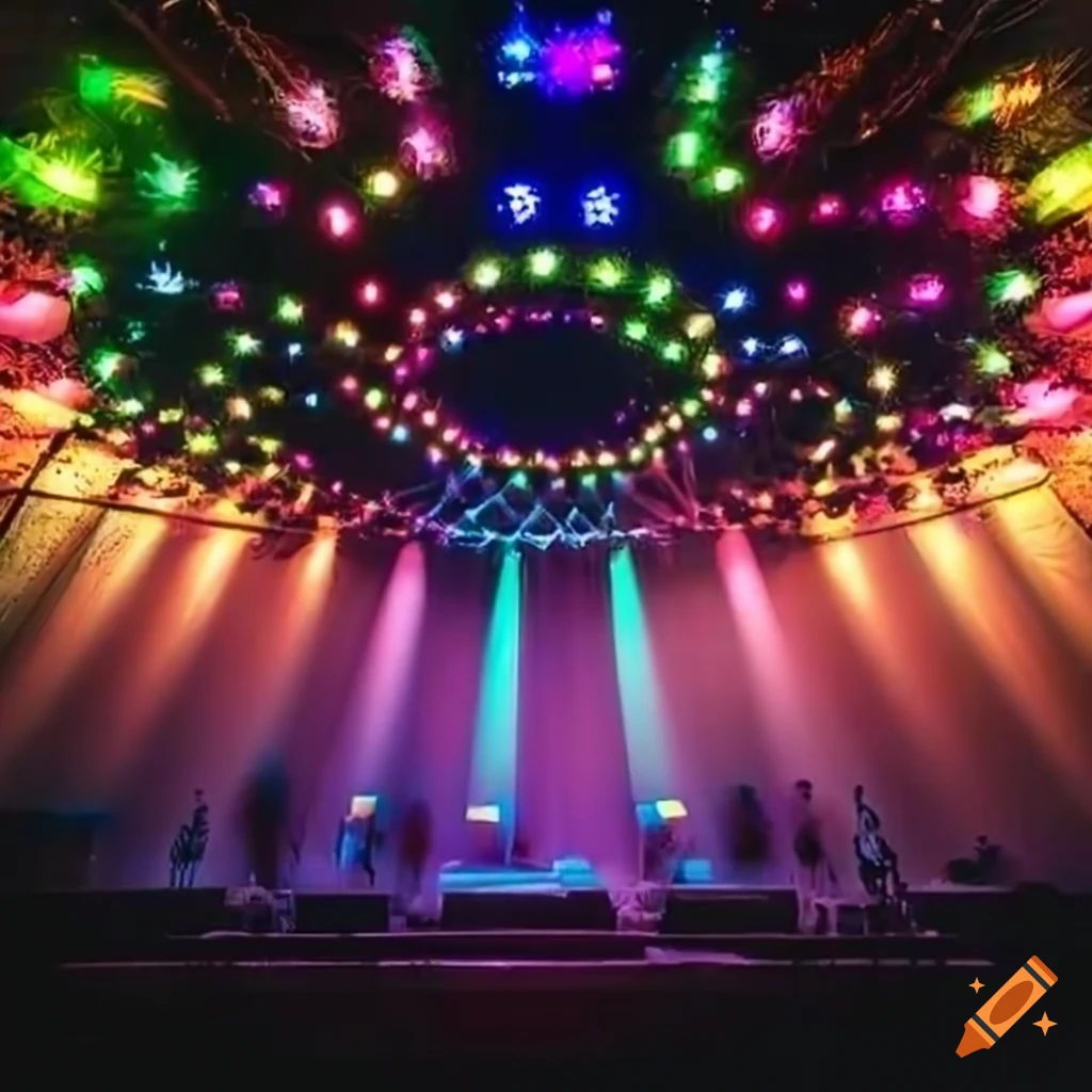 Vibrant stage lighting for creating ambiance on Craiyon