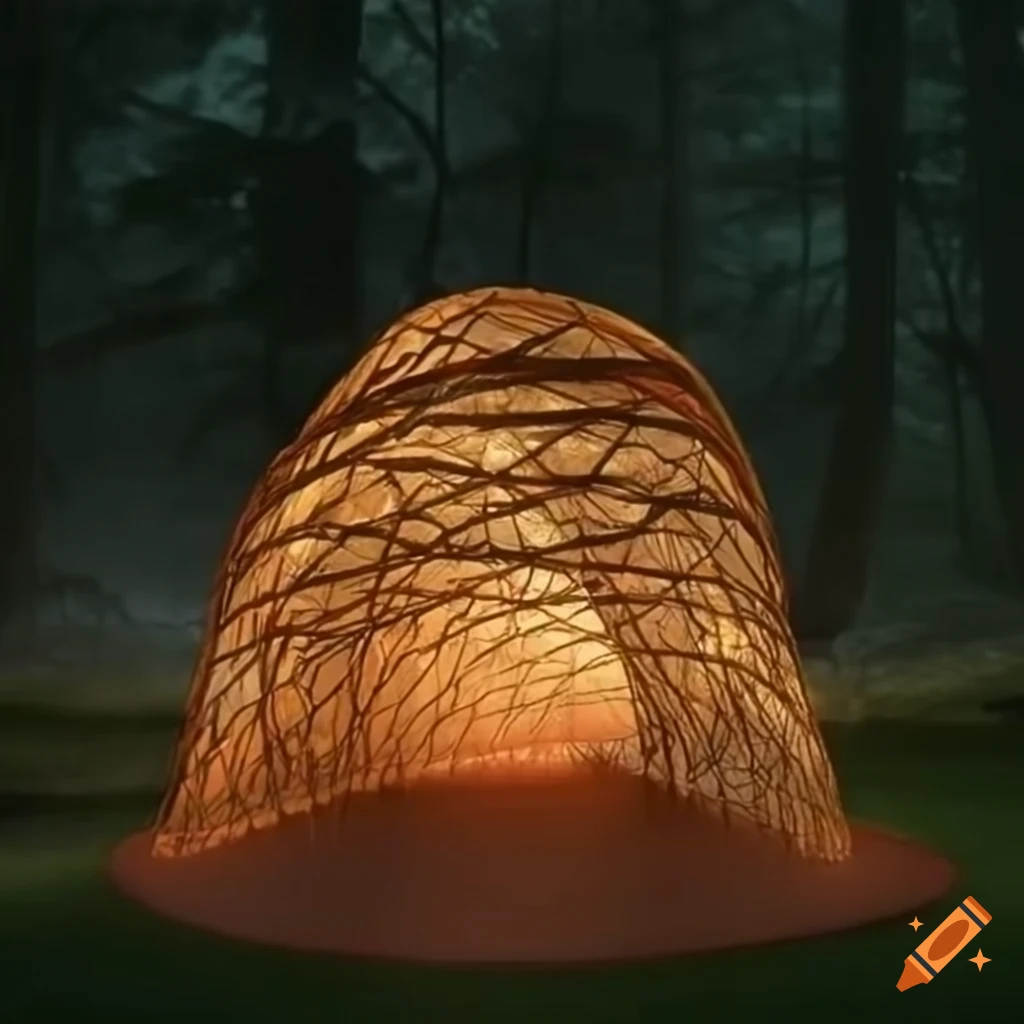Adaptable pavilion resembling tree cells on Craiyon