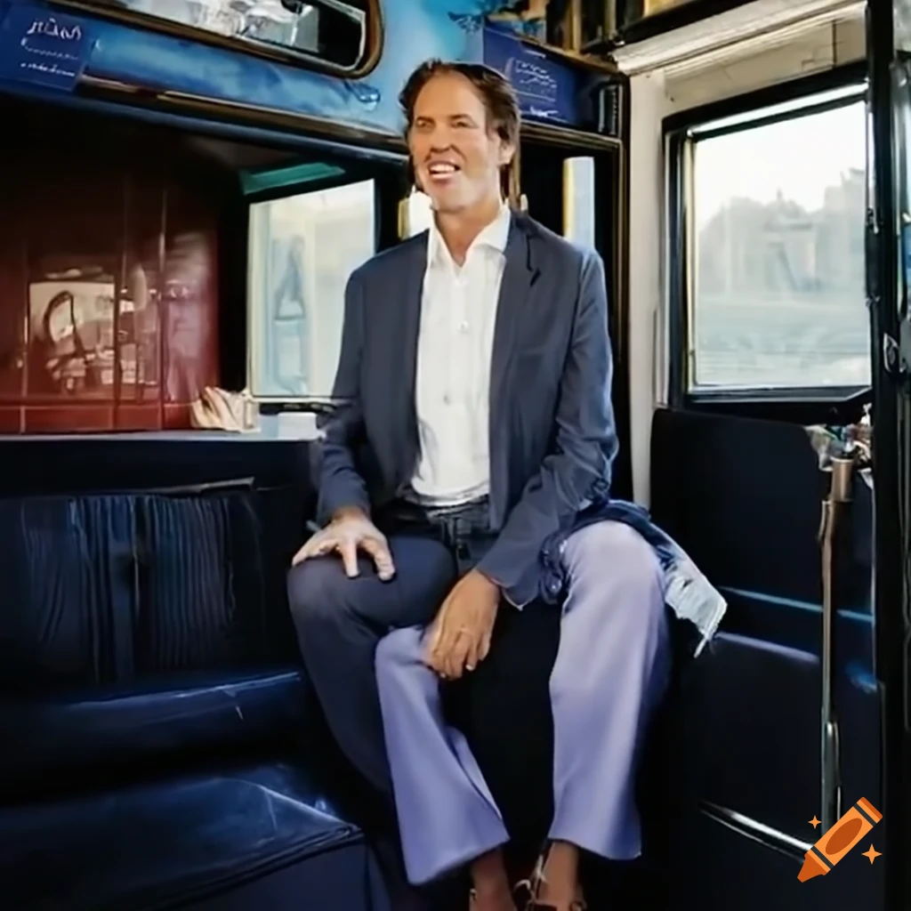 Rep. dean phillips campaigning on a tour bus