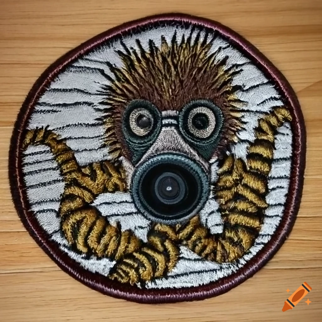 Artistic depiction of a gas mask patch with a hedgehog and tentacles on ...