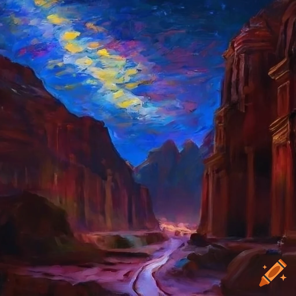 Ancient city of petra in a pencil drawing on Craiyon