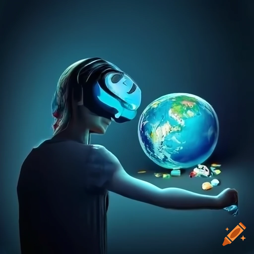 Visualization of advanced technology in a virtual reality world on Craiyon