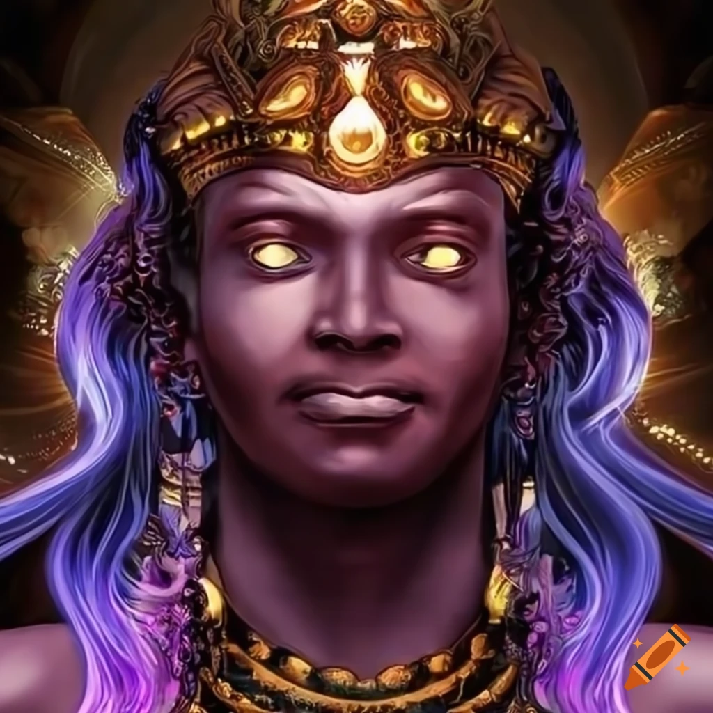 Leader covered in gold dust preparing for ritual plunge into emerald ...