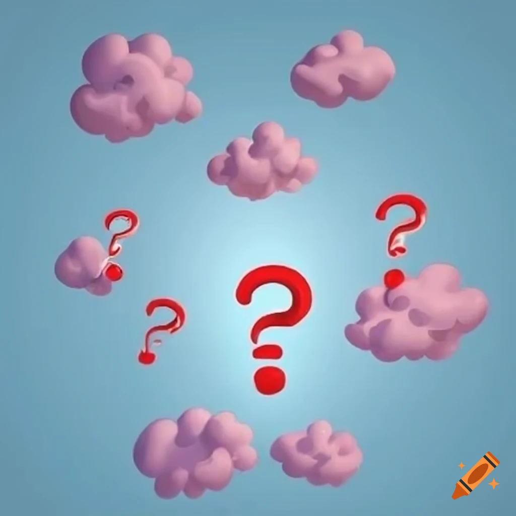 Cloud with question marks and musical instruments on Craiyon