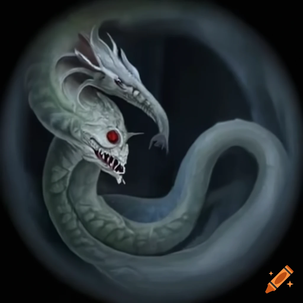 Art of a mysterious ghost dragon creature