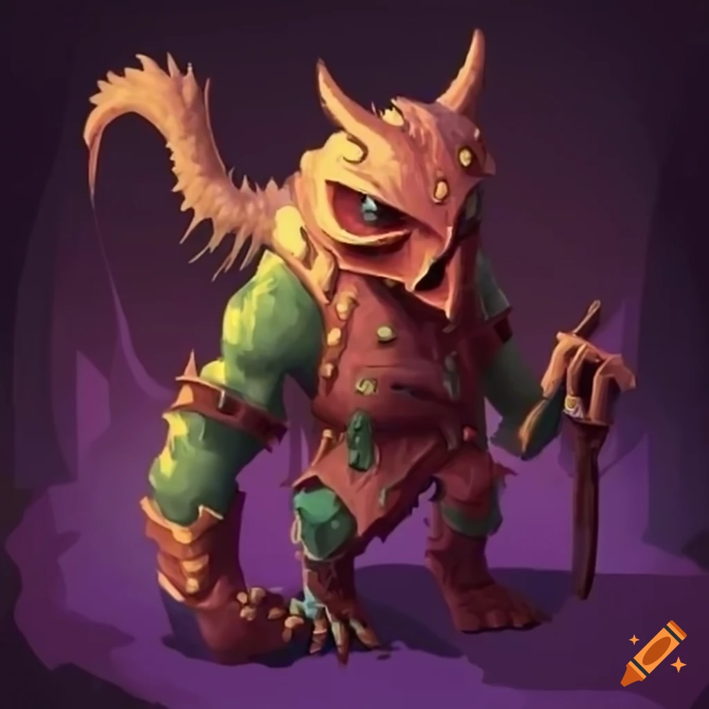 Portrait of a dungeons and dragons female kobold wielding a longbow on ...