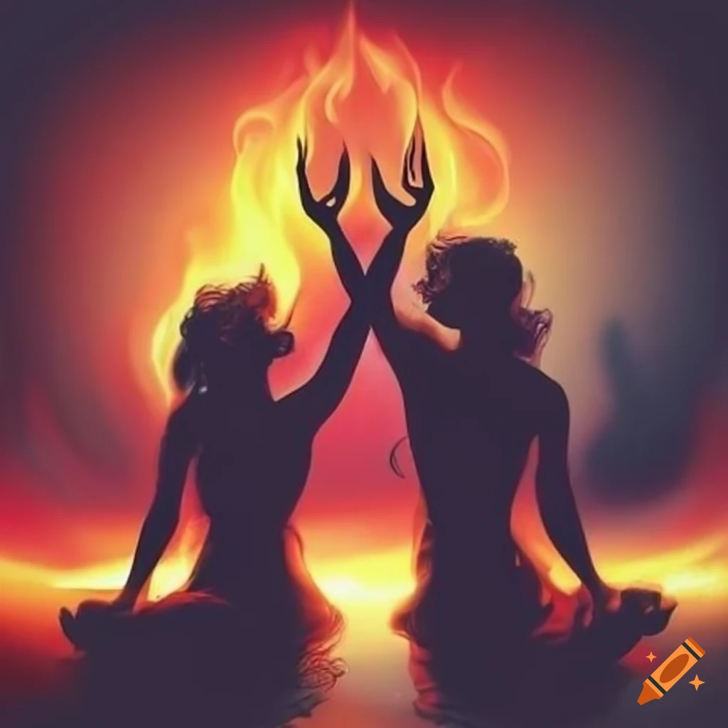 Illustration of twin flames